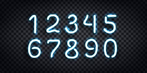 템플릿 장식 및 투명 배경에 덮는 레이아웃을 위한 숫자 로고의 사실적인 격리 된 네온 사인의 벡터 세트입니다 6에 대한 스톡 벡터 아트 및 기타 이미지 Istock