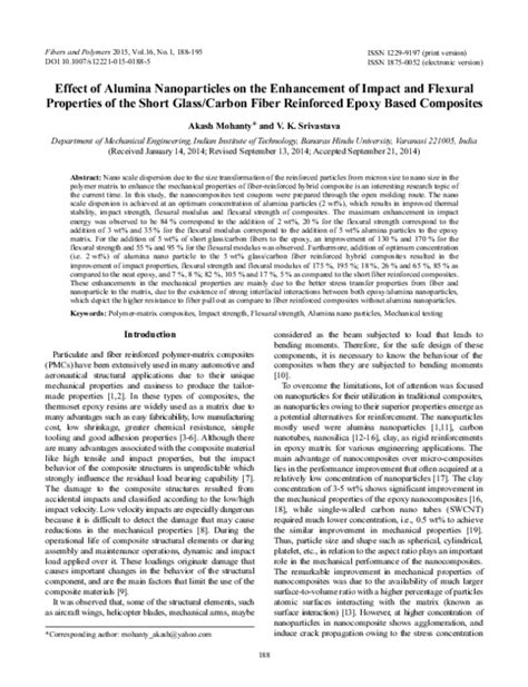 Pdf Effect Of Alumina Nanoparticles On The Enhancement Of Impact And