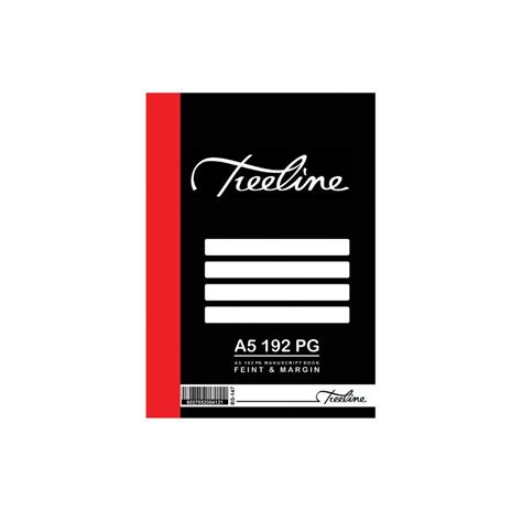 Treeline A5 Hard Cover 192 Pg Feint And Margin Manuscript Book Tradinno