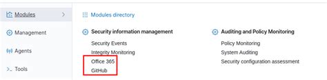 The Github And Office365 Modules Appear In The Menu When These Should