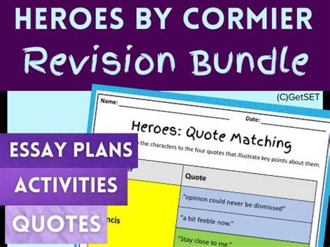 Heroes By Robert Cormier Revision Bundle Teaching Resources