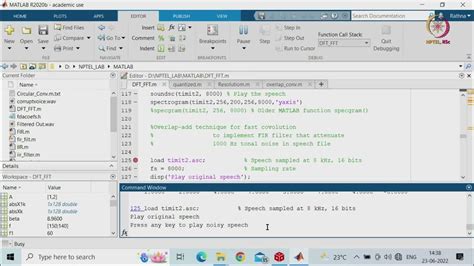 lec 30 lab overlap add and save method using matlab youtube