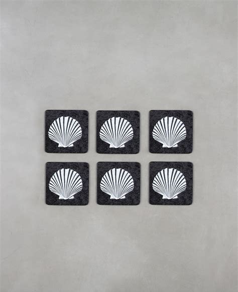Shell Print Coaster Set Of 6