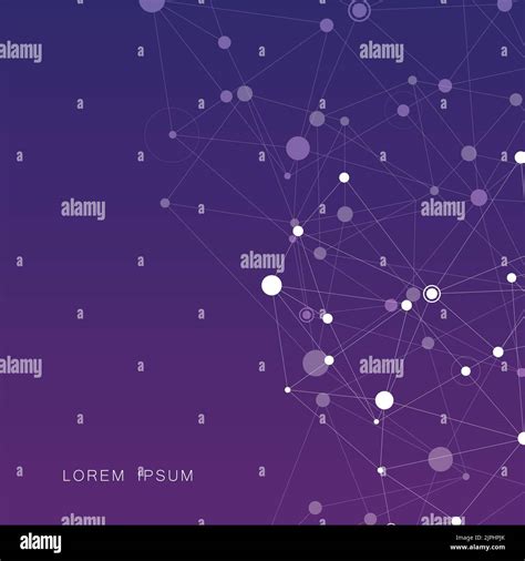 Abstract Connection Structure Polygonal Space Background With Connecting Dots And Lines Stock