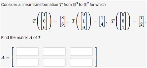 Solved Consider A Linear Transformation T From R To R For Chegg