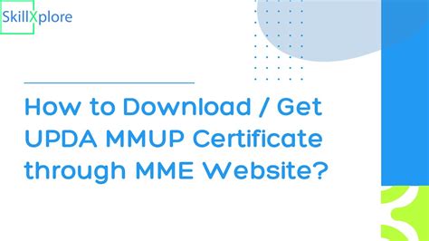 How To Download Or Get Upda Certificate Mmup Certificate Through Mme