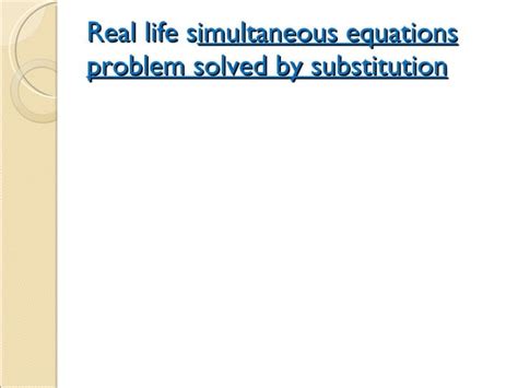 Simultaneous Equation Poster Ppt