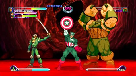 Marvel Vs Capcom 2 Jin Captain America Juggernaut Expert Difficulty Playthrough Youtube