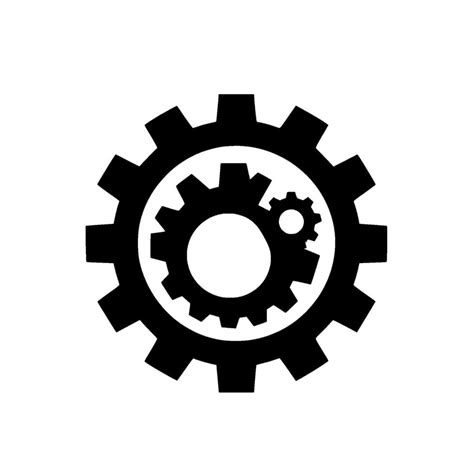 Black Gear On White Engineering Symbol Illustration 65395895 Vector