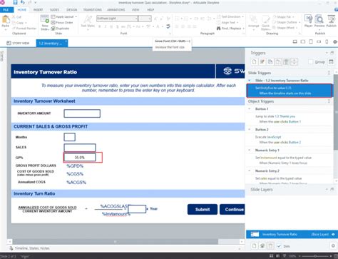 using articulate storyline 360 variables to do percentage calculation