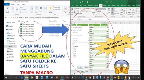 Cara Menggabungkan Banyak File Excel Menjadi Satu Youtube