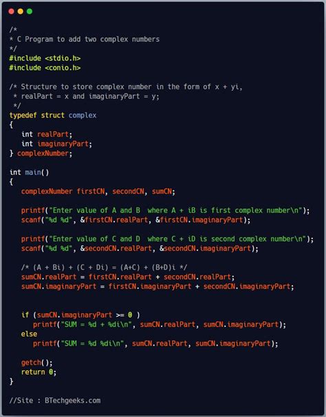 Write A Program In C To Add Two Complex Numbers A Complex Number Is A Number That Can Be