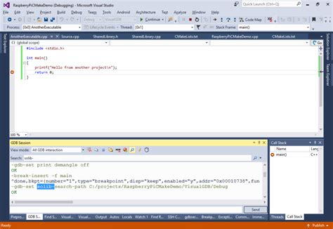 Creating Advanced CMake Projects For Raspberry Pi VisualGDB Tutorials