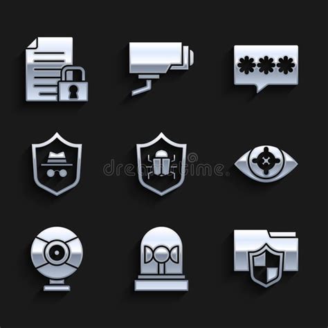 Set System Bug Flasher Siren Document Folder Protection Eye Scan Security Camera Incognito