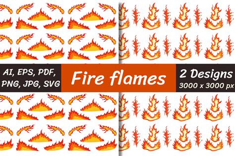 Fire Flames Patterns Graphic By Vycstore · Creative Fabrica