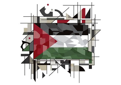 Abstract Illustration Of The Palestinian Flag With Geometric Shapes And