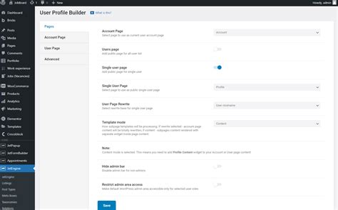 How To Create User Account Page With Different Dashboard Structures Crocoblock