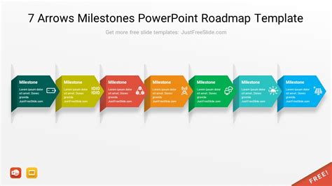 8 Arrows Milestones Powerpoint Roadmap Template 13 Slides Just Free Slide