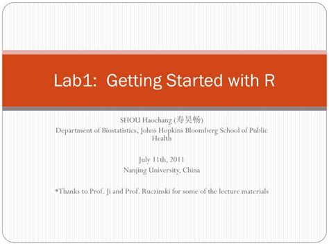 Ppt Lab1 Getting Started With R Powerpoint Presentation Free Download Id3441488
