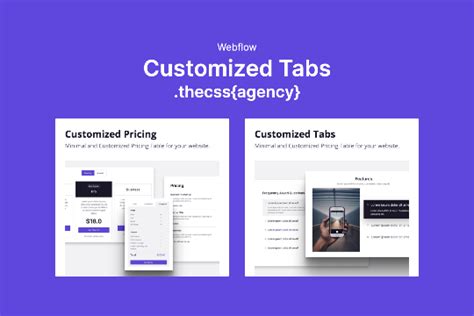 customized tabs and pricing sections webflow cloneable webflow