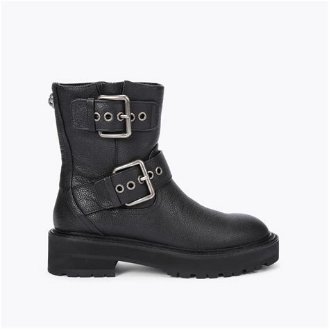 Hackney Biker Boot Black Leather Boots By Kurt Geiger London