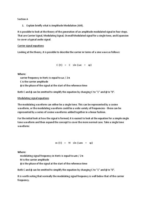 Lab Report Amplitude Modulation Modulation Amplitude