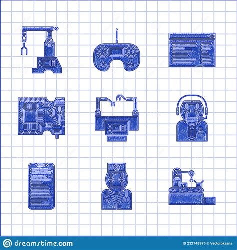 Set Assembly Line Robot Doctor Factory Conveyor System Belt Worker
