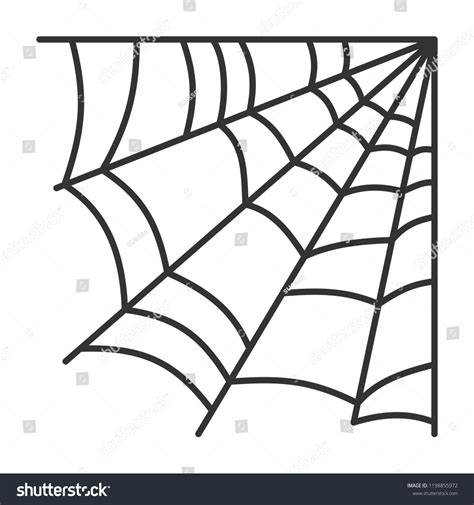 모퉁이 스파이더웹 검정 선형 아이콘할로윈 개요흰색 스톡 벡터로열티 프리 1198855972 Shutterstock