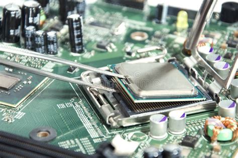 Removing CPU From Motherboard Stock Image Image Of Technology Metal
