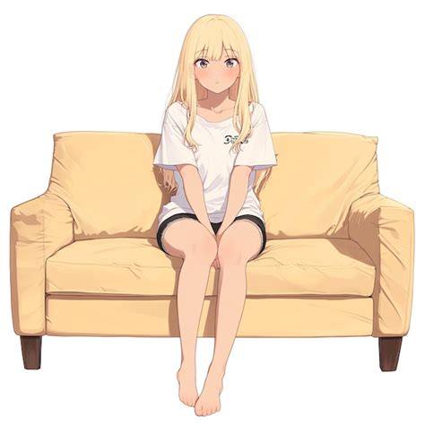 11 000 Anime Girl Sitting On Sofa Pictures