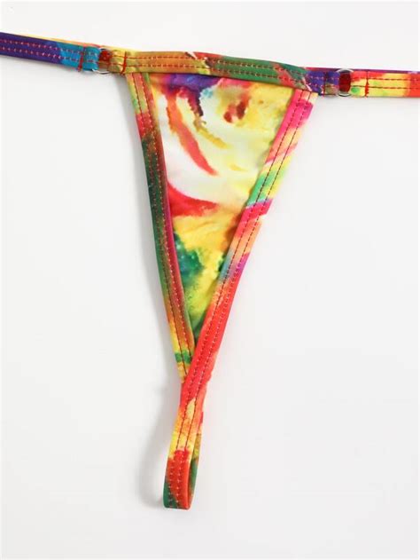 Shein Swim Sxy Tie Dye Thong Bikini Bottom Shein Usa