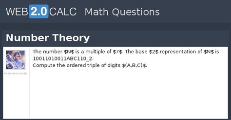 View Question Number Theory