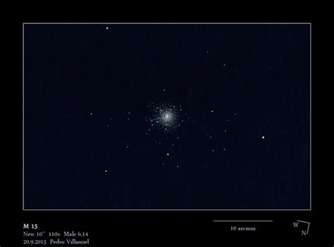 M 15 Globular Cluster In Pegasus Sketching Cloudy Nights