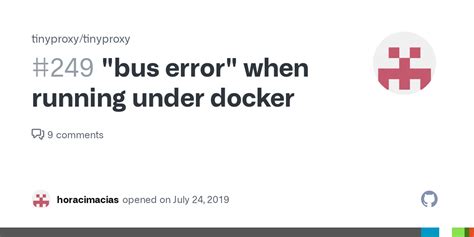 Bus Error When Running Under Docker · Issue 249 · Tinyproxy