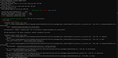 Error During Installation Of Pyqt6 Tools Im Trying To Install The