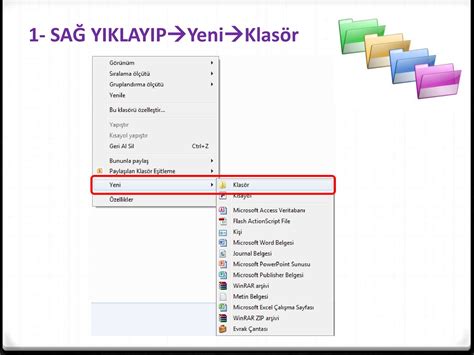bilgisayara giriş dosya ve klasör İşlemleri
