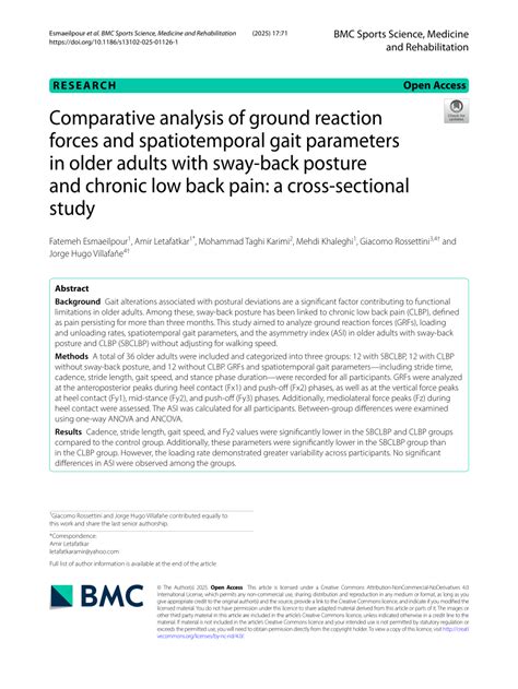 Pdf Comparative Analysis Of Ground Reaction Forces And Spatiotemporal Gait Parameters In Older