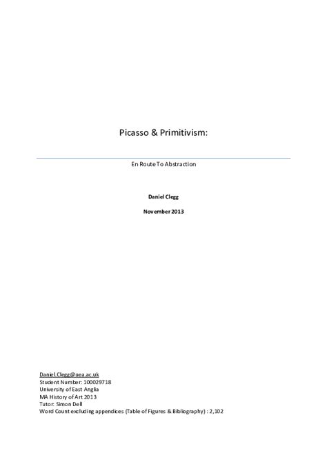 Pdf Picasso And Primitivism En Route To Abstraction