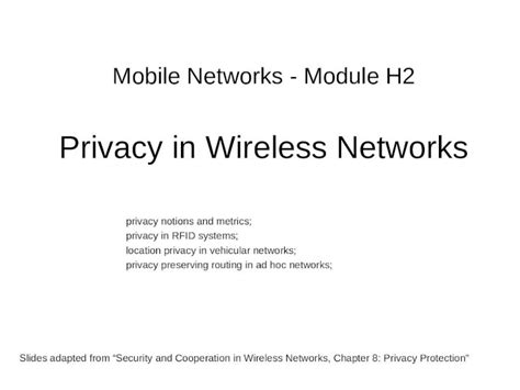 Ppt Mobile Networks Module H2 Privacy In Wireless Networks Dokumen Tips