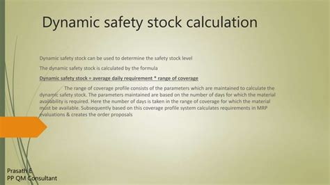 Dynamic Safety Stock Calculation Ppt