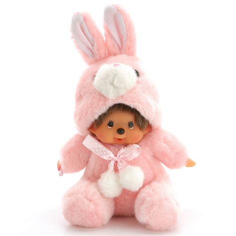 正版童话蒙奇奇娃娃 可爱毛绒公仔动漫玩偶人偶粉色兔子款4223 童话屋2009