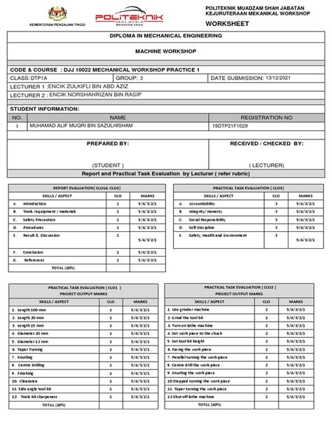djj10022 front page and report format pdf technology and engineering