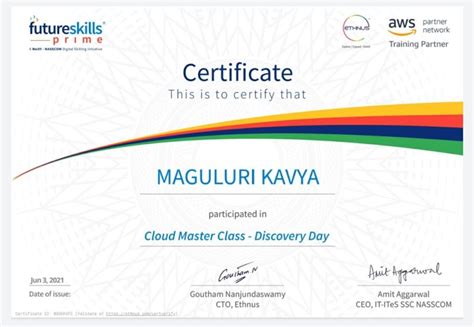 Kavya Maguluri On Linkedin Lpu Ethnus Codemithra Awscloud Awscertified Nasscomfutureskills…