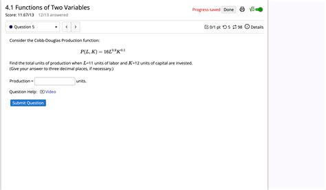 Solved Consider The Cobb Douglas Production