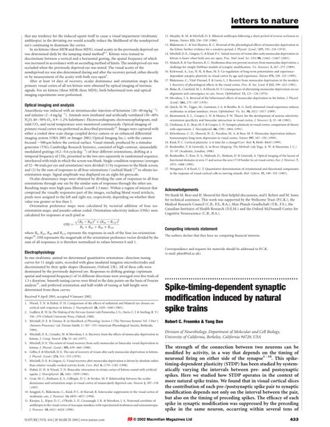 Pdf Spike Timing Dependent Synaptic Modification Induced By Natural Spike Trains
