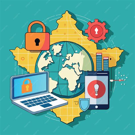 Premium Vector Map Of Brunei Illustration With Lock And Binary Code Background