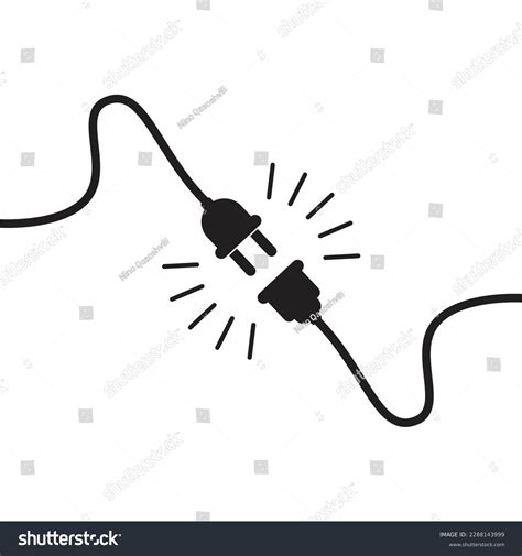 Electric Socket Plug Connection Disconnection Concept Stock Vector