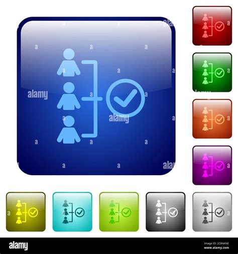 Set Of Successful Teamwork Color Glass Rounded Square Buttons Stock Vector Image And Art Alamy