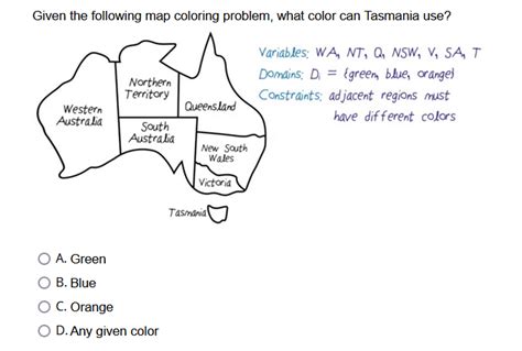 Solved Given The Following Map Coloring Problem And The