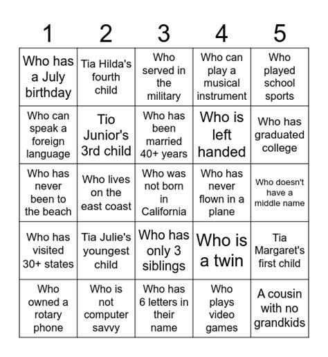 Find Someone Bingo Card